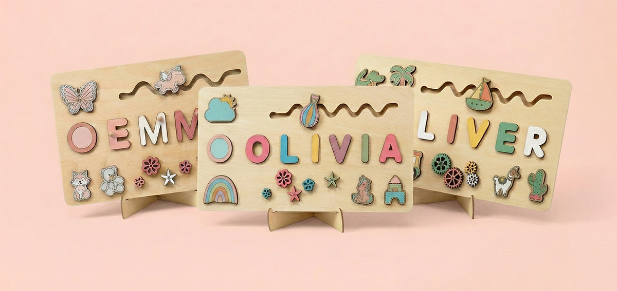 Personalised Wooden Name Puzzles for Toddlers | Montessori Toddlers